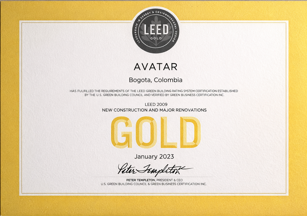 Avatar PH cuenta con Certificación LEED Gold - Avatar PH